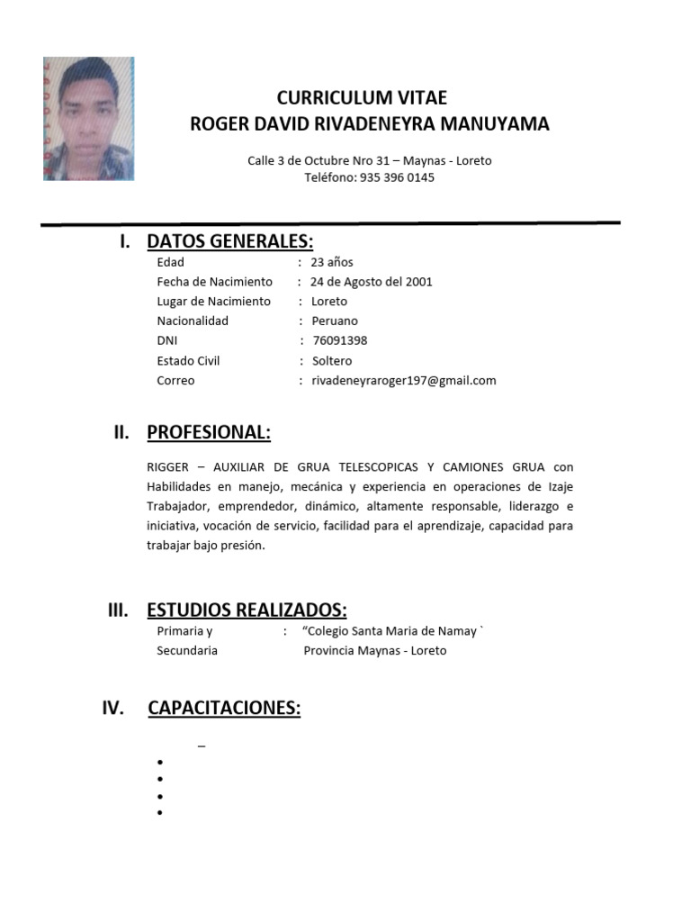 CV Roger Rivadeneyra Manuyama 2 | PDF