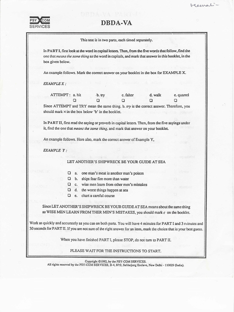 Dbda Va | PDF