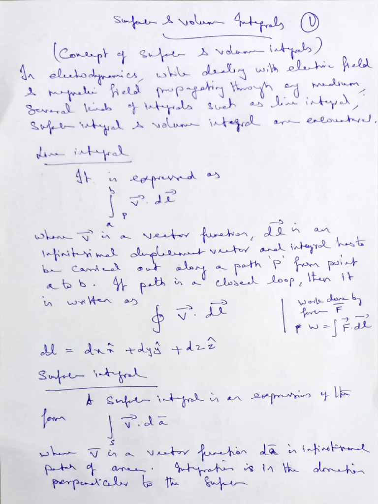 Surface and Volume Integral | PDF
