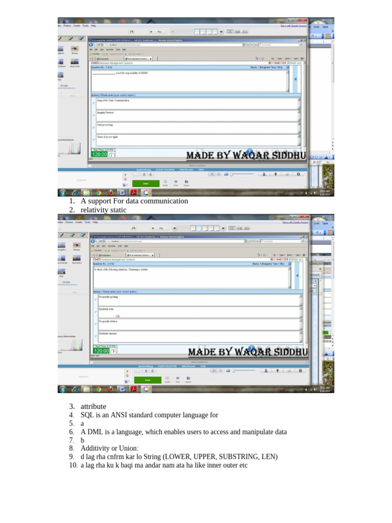 cs403 2 solution file | PDF | Databases | Database Transaction