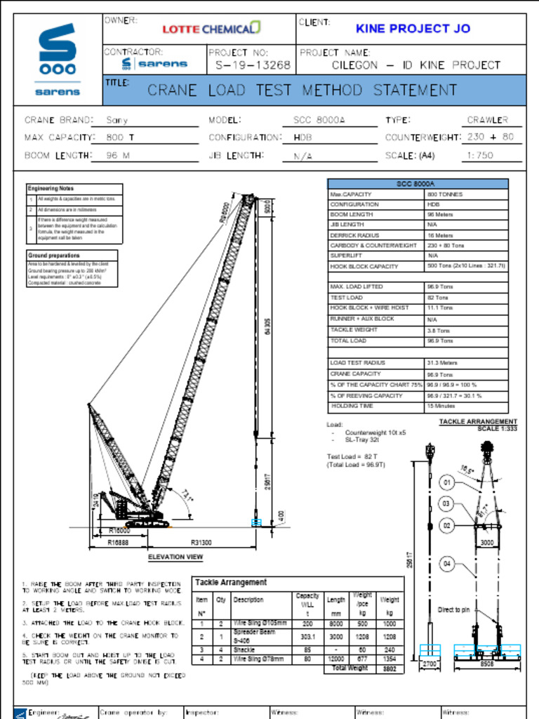S-19-13268 - DR0006 - Sany SCC 8000A HDB 96m | PDF | Crane (Machine)