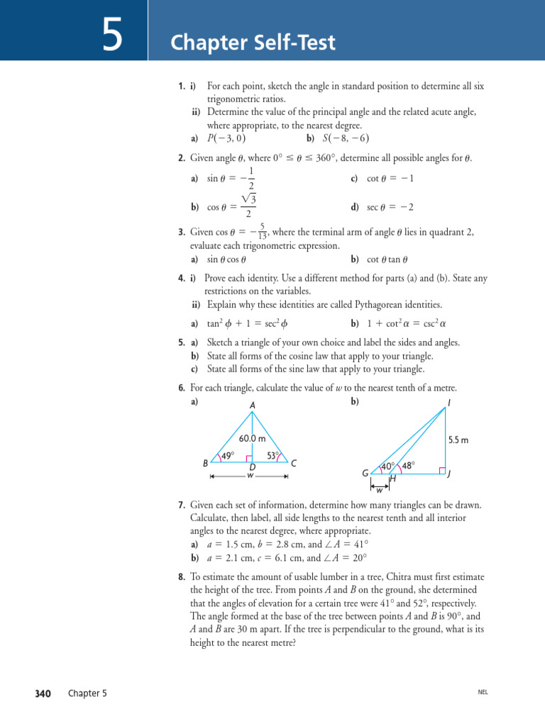 MCR3U - Chapter 5 - Revision | PDF | Trigonometric Functions ...