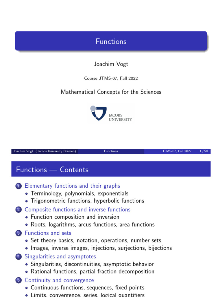 Mcs 1 Functions Lecture Exclsols | PDF | Function (Mathematics) | Mathematical Logic