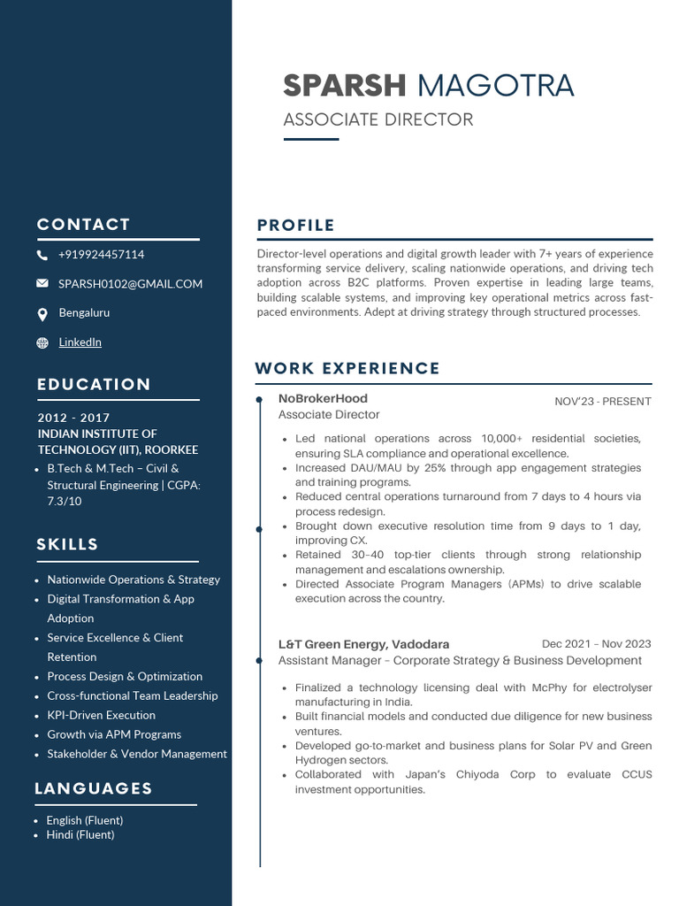 Sparsh Magotra - Final Resume-2 | PDF | Business