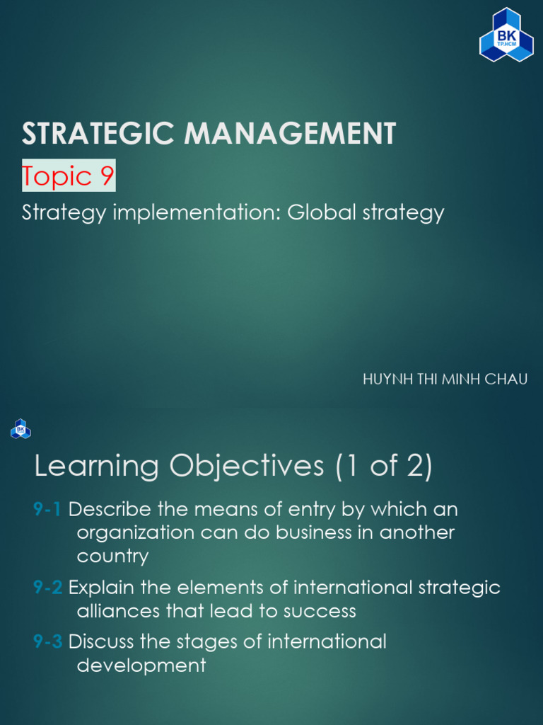 [Htmchau] Topic 9_Strategy Implementation - Global Strategy | PDF ...