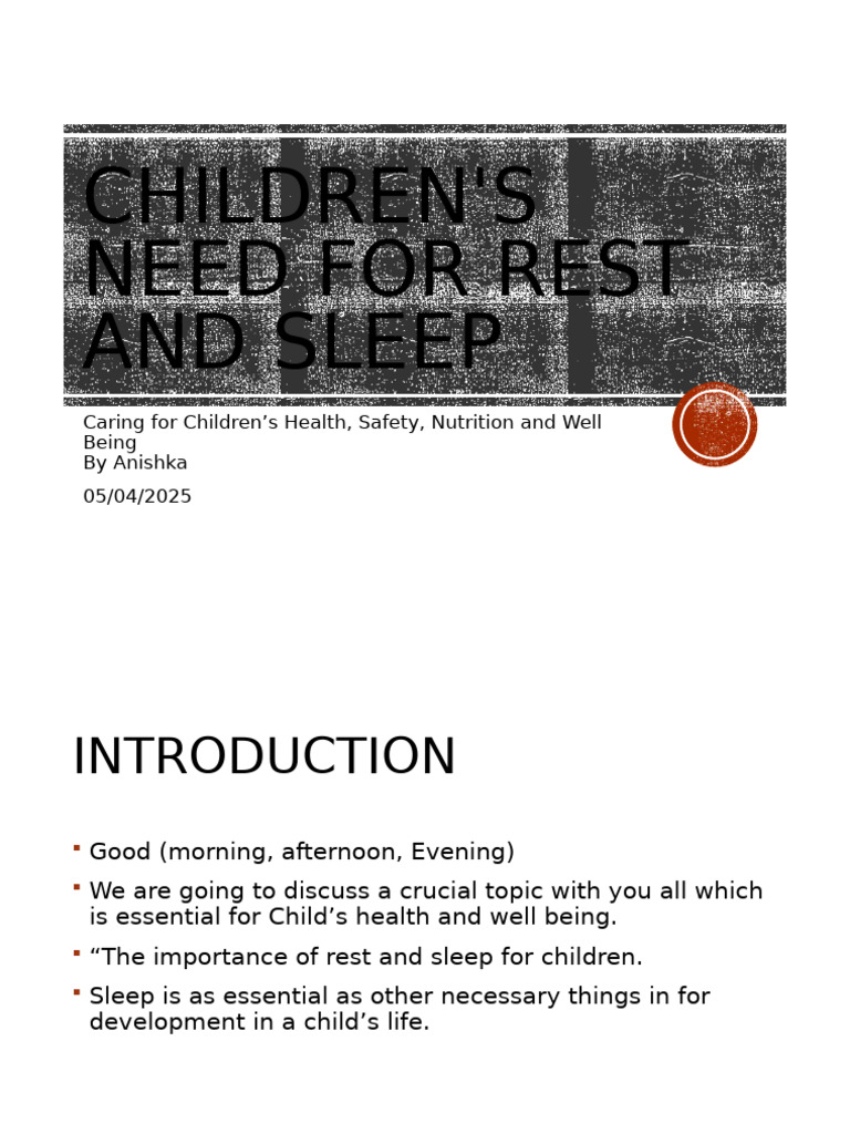 Children Sleep Presentation | PDF