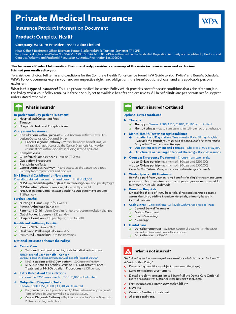 IPID Complete Health | PDF | National Health Service | Hospital