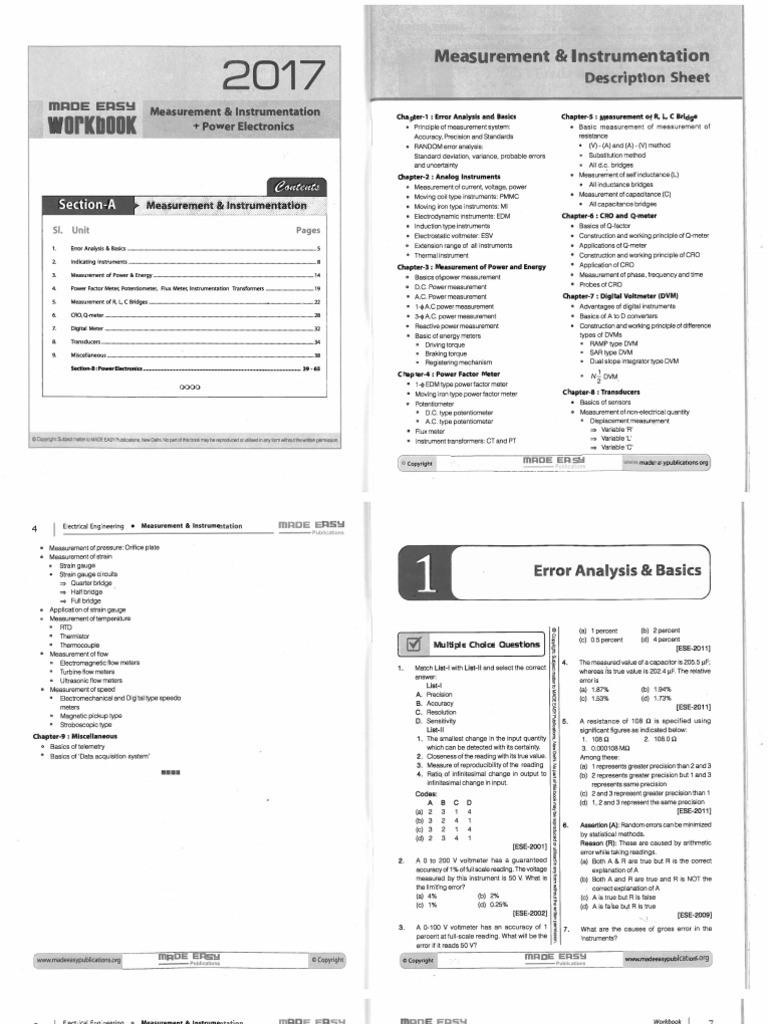 Made Easy Measurements & Instrumentation | PDF