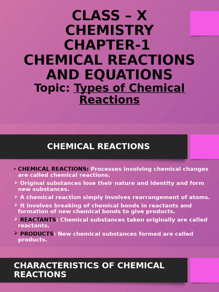 Chemical Reactions Ch-1 PPT 2 | PDF | Chemical Reactions | Chemistry