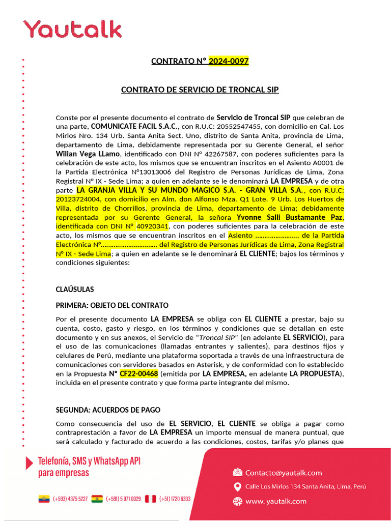 3. CONTRATO - TRONCAL SIP (2) | PDF