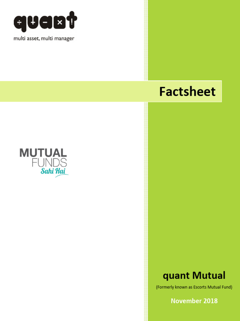 Quant Factsheet Nov 2018 | PDF | Sharpe Ratio | Beta (Finance)