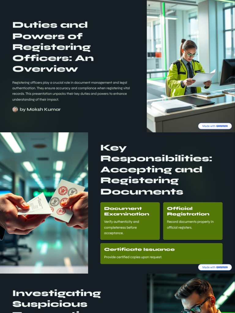 Duties of Registering Officers Explained | PDF | Regulatory Compliance ...