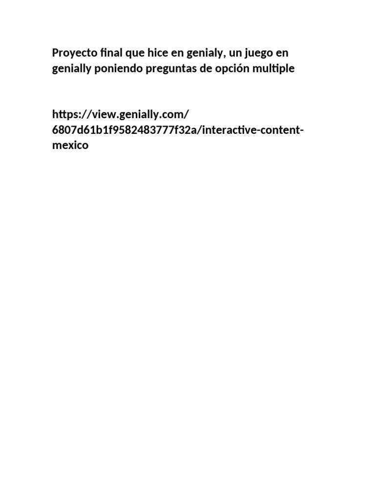 Proyecto Final Que Hice en Genialy | PDF