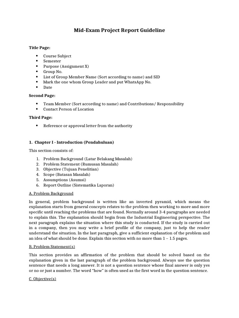 Mid-Exam Project Report Guidelines | PDF | Methodology | Paragraph