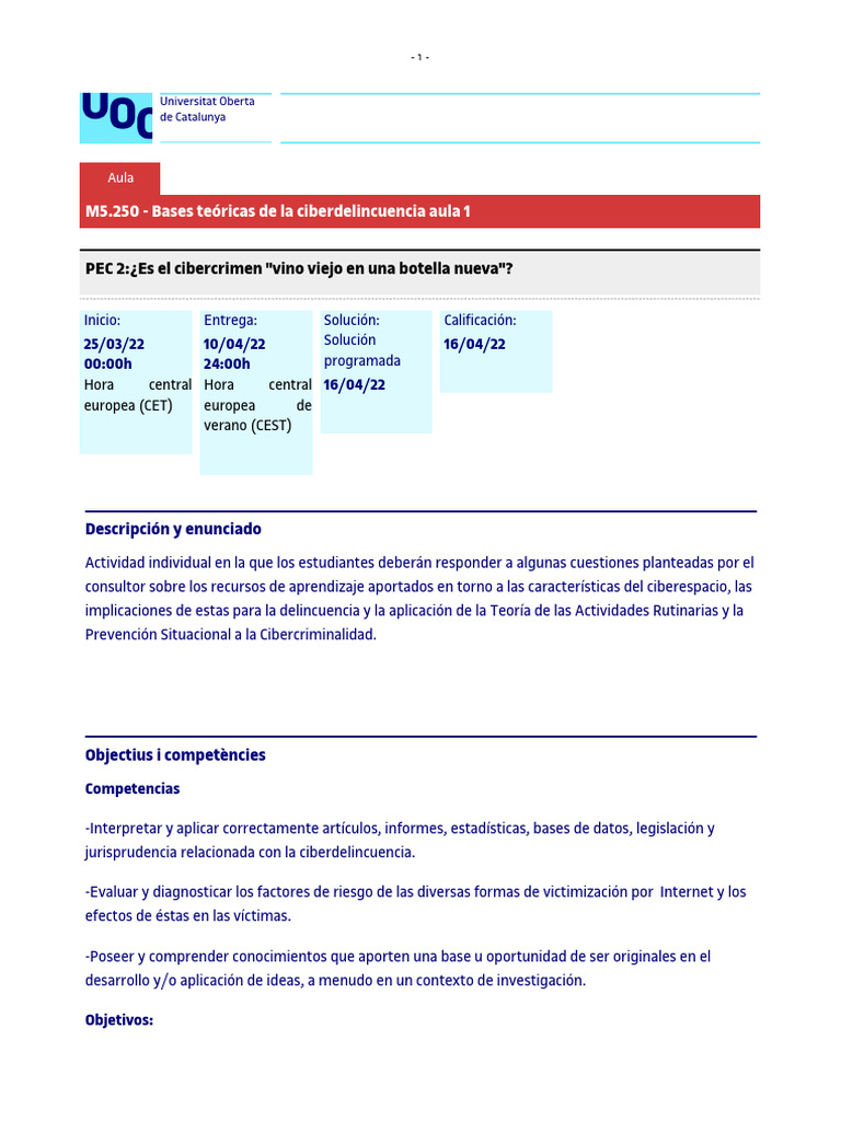 M5.250-20212-1190222-Pec2 ¿esElCibercrimen vinoViejoEnUnaBotellaNueva | PDF | Cibercrimen ...