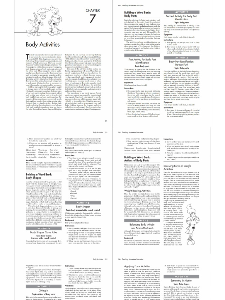 Body Concept Activities | PDF
