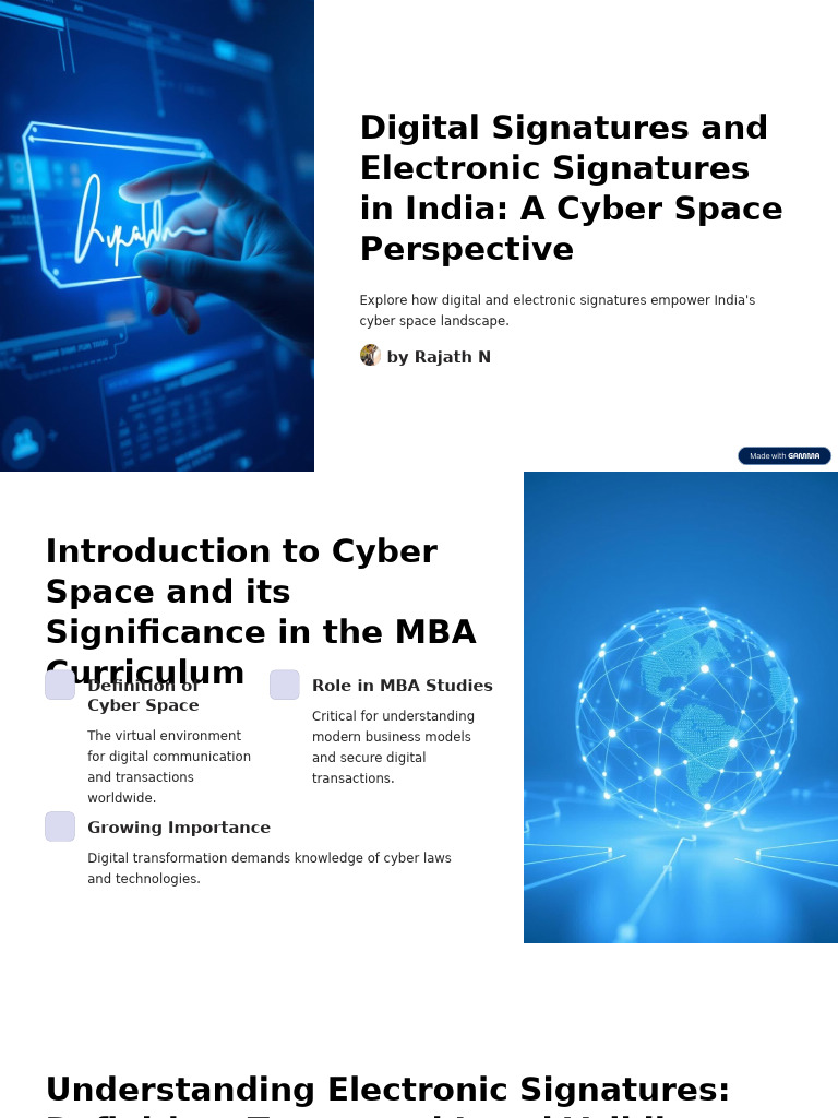 Digital Signatures and Electronic Signatures in India A Cyber Space ...