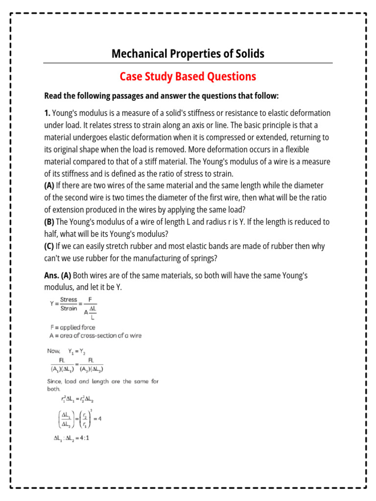 Mechanical Properties of Solids | PDF | Young's Modulus | Elasticity (Physics)