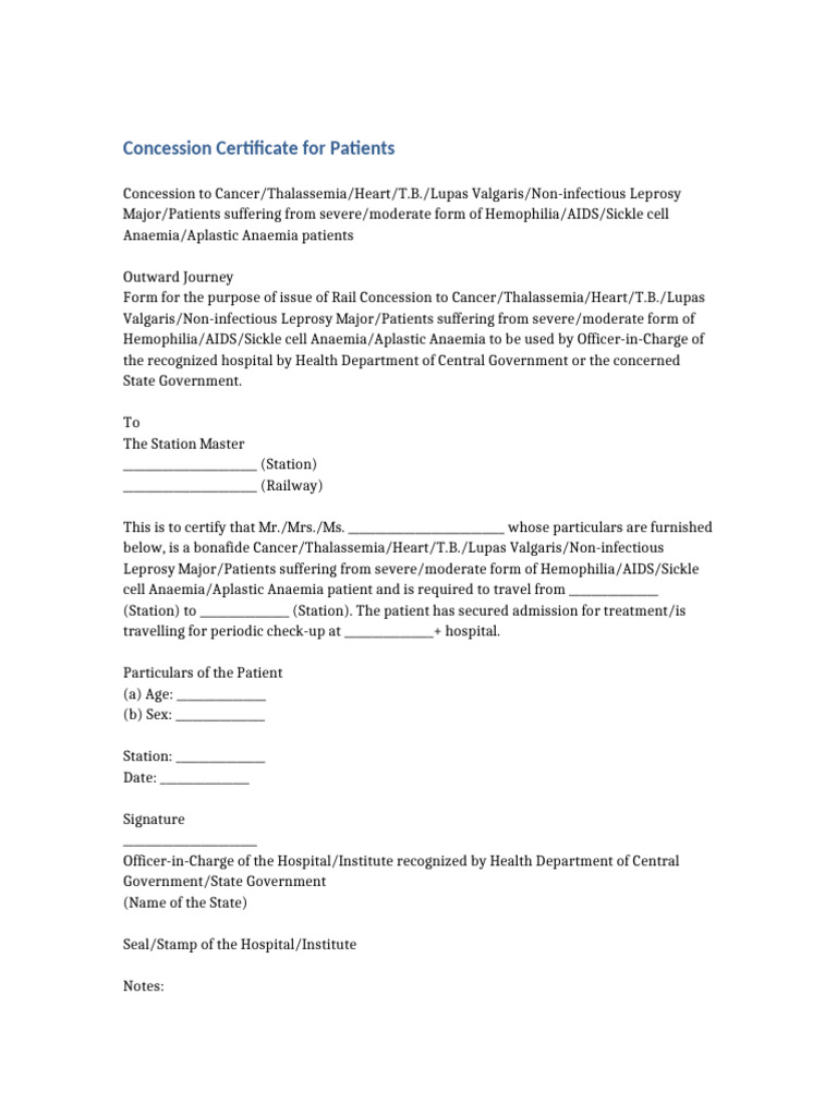 Concession Certificate | PDF