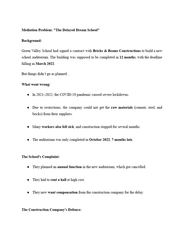 Mediation Problem | PDF