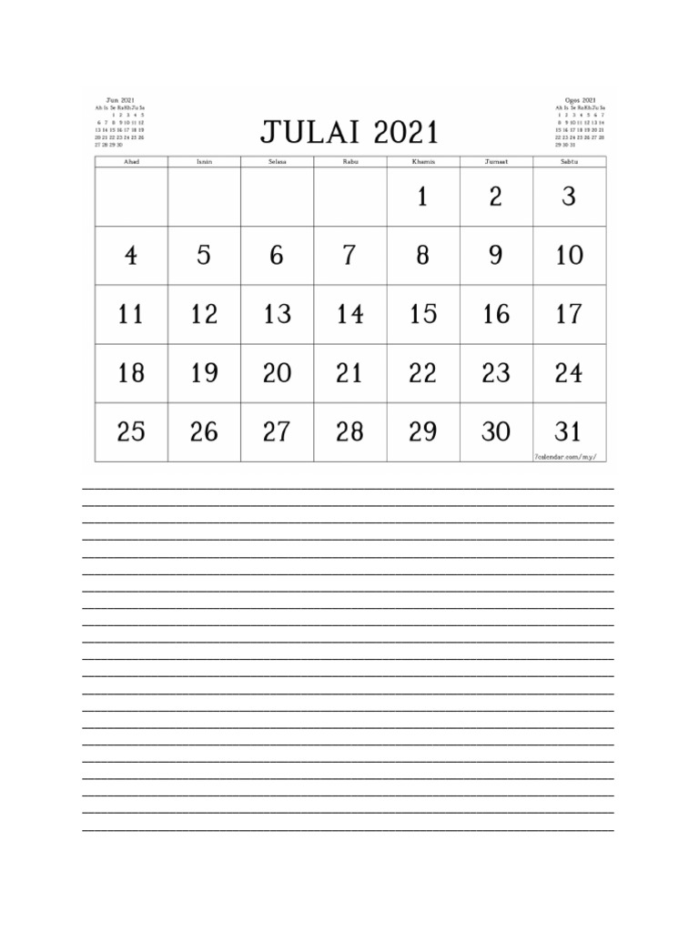 Kalendar Julai-Desember | PDF