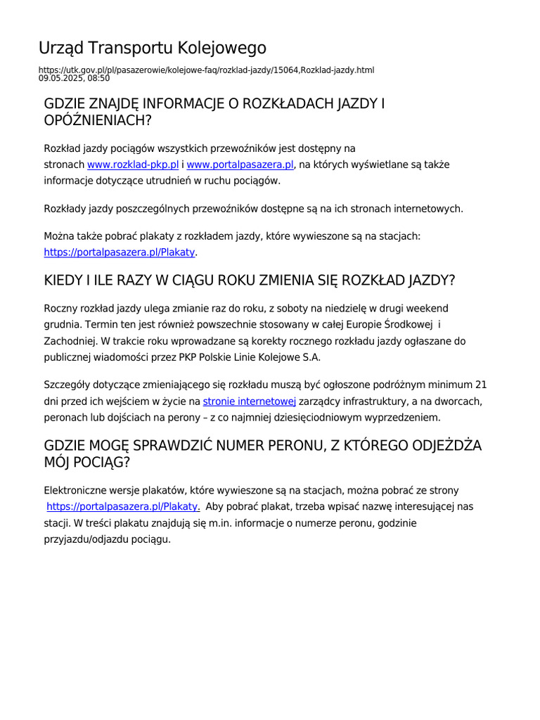 Rozklad Jazdy | PDF