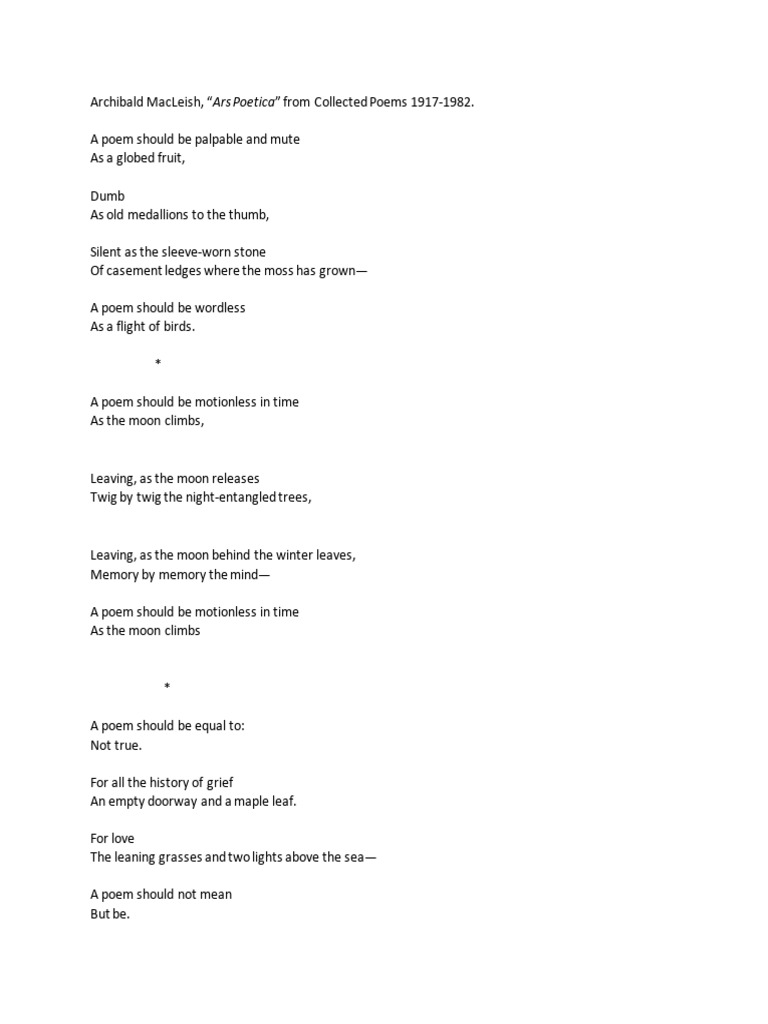 2 Archibald MacLeish and Billy Collins | PDF