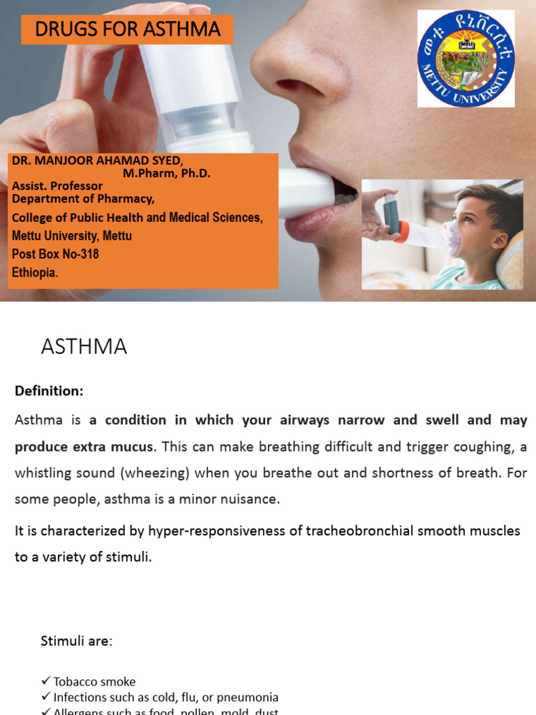 Asthma Treatment: Drug Classifications and Uses | PDF | Chronic ...