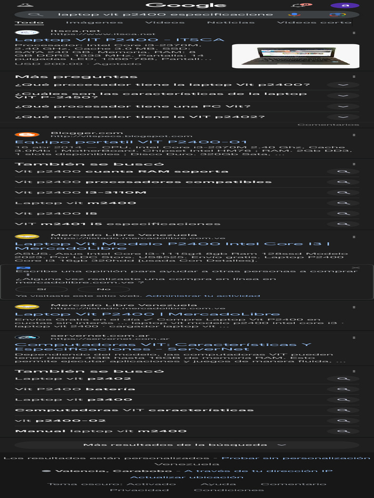 Laptop Vit p2400 Especificaciones - Buscar Con Google | PDF | Memoria ...