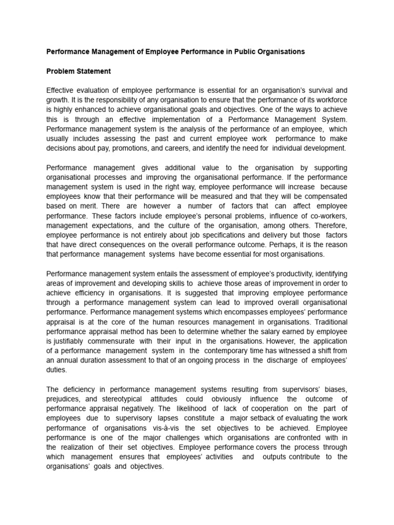 Jennifer Problem Statement - Research Methodology | PDF | Performance Appraisal | Employment