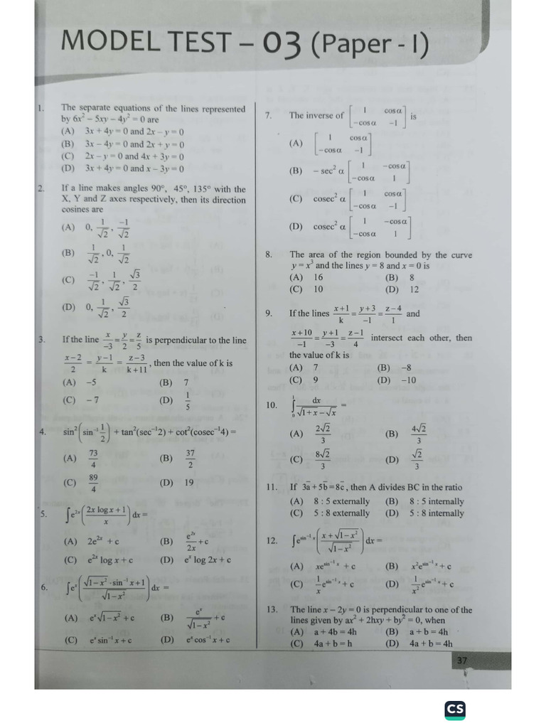 Maths Cet | PDF