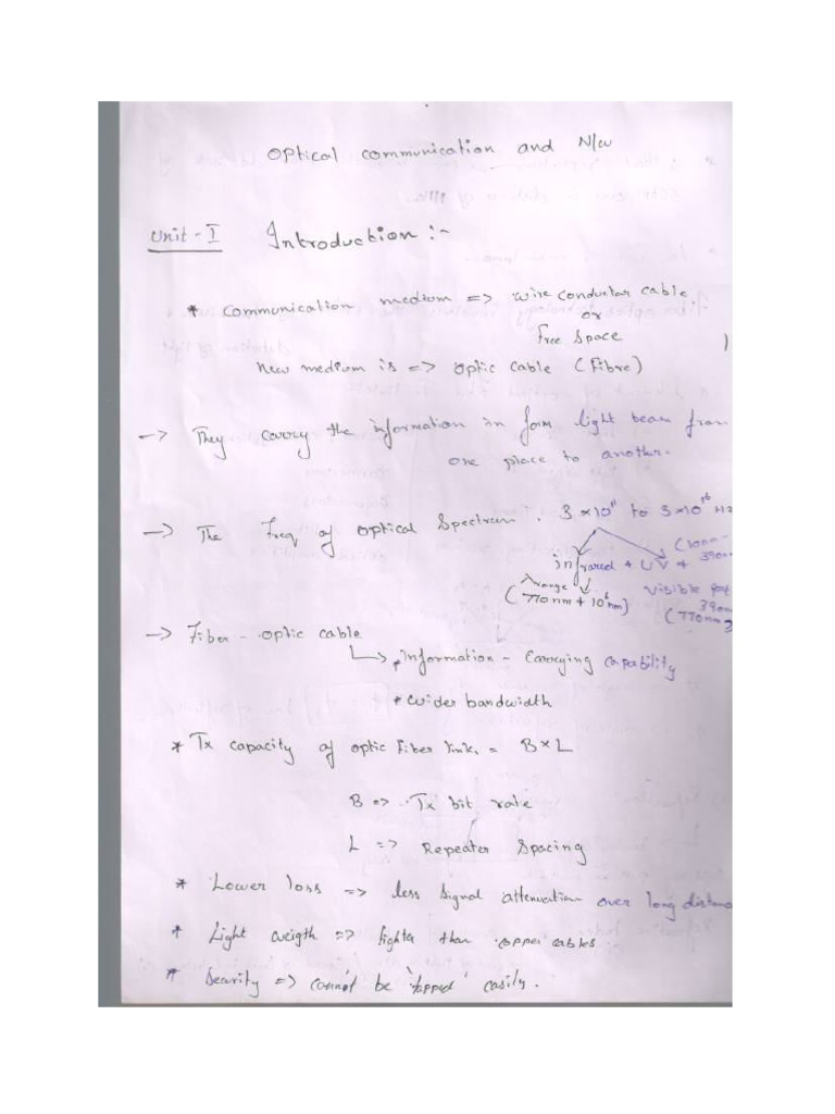Fibre Optic Notes 1 | PDF