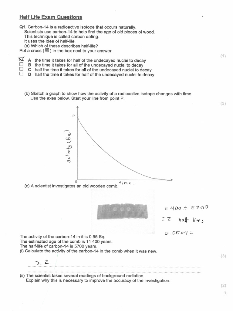 Half-Life Questions (Answered) | PDF