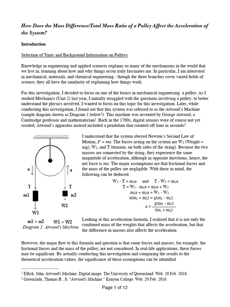 Physics IA Example Hands On Max | PDF | Force | Mass