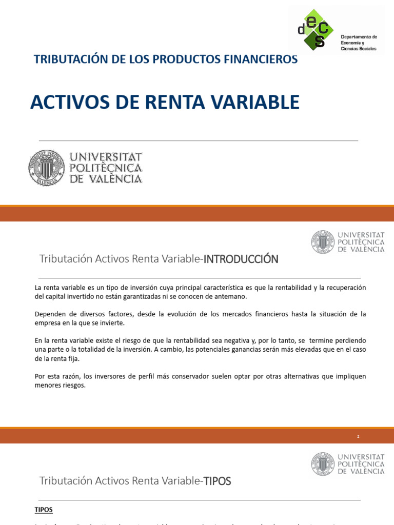 Tributación de Activos de Renta Variable | PDF | Compartir (Finanzas ...