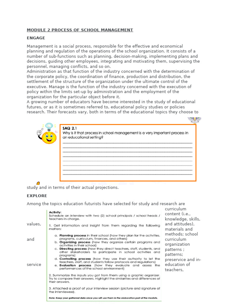 Process of School Management | PDF | Teachers | Schools