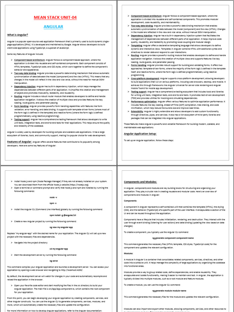 MEAN Unit-5 | PDF | Document Object Model | Html