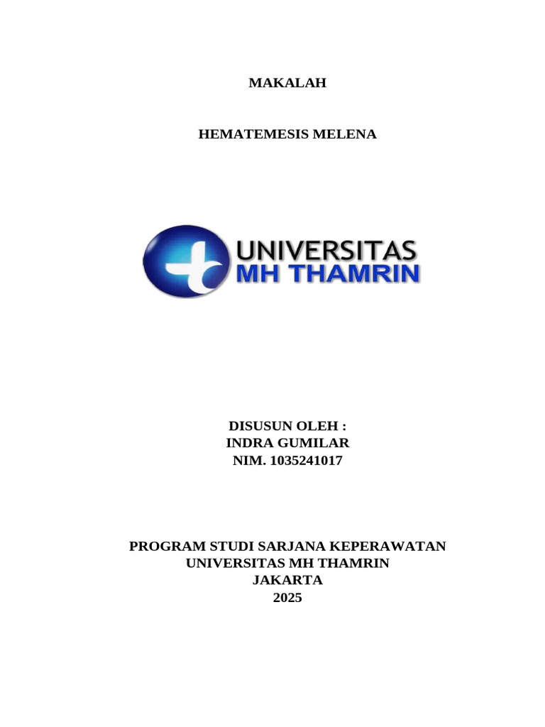 MAKALAH HEMATEMESIS MELENA | PDF