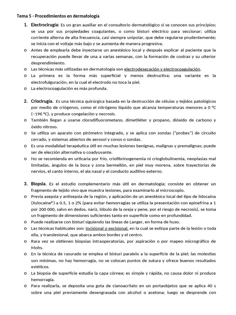 Tema 5 - Procedimientos | PDF | Biopsia | Tinción