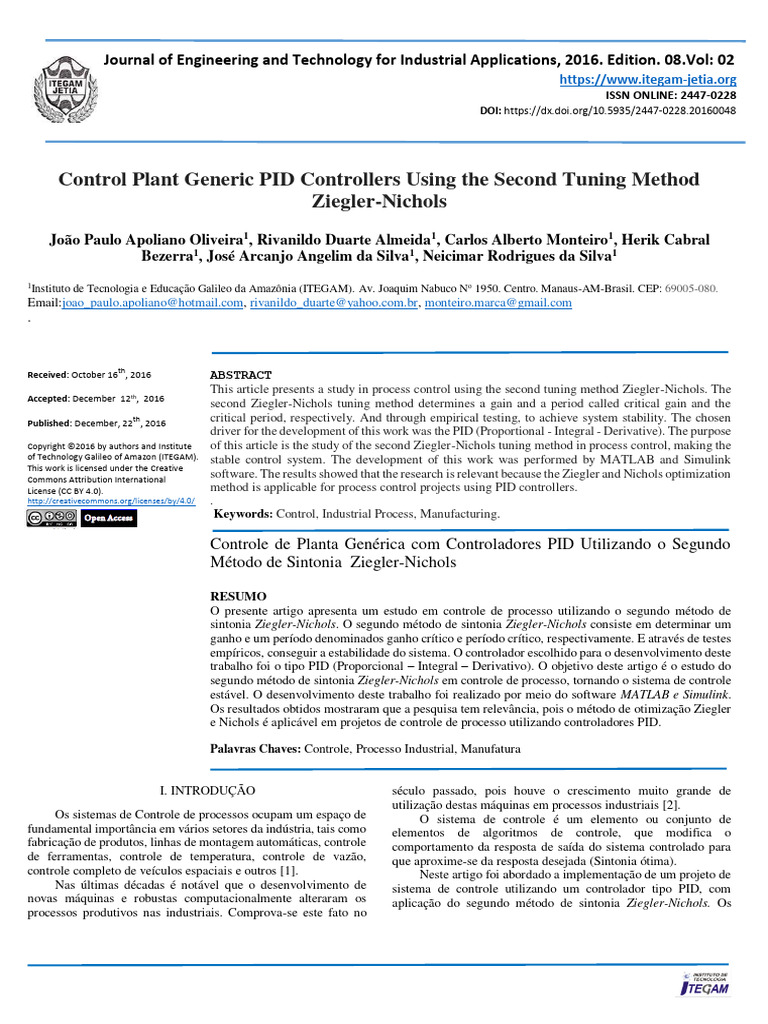 Control Plant Generic Pid Controllers Us | PDF | Produção e fabricação
