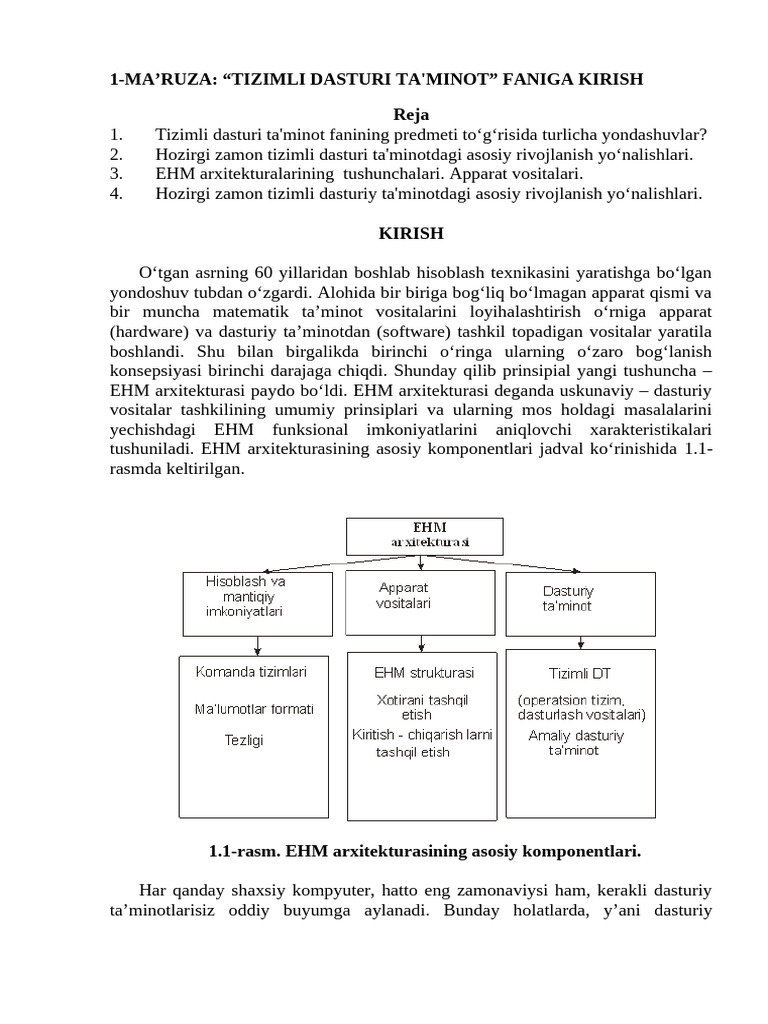 Ma'ruza 1 | PDF