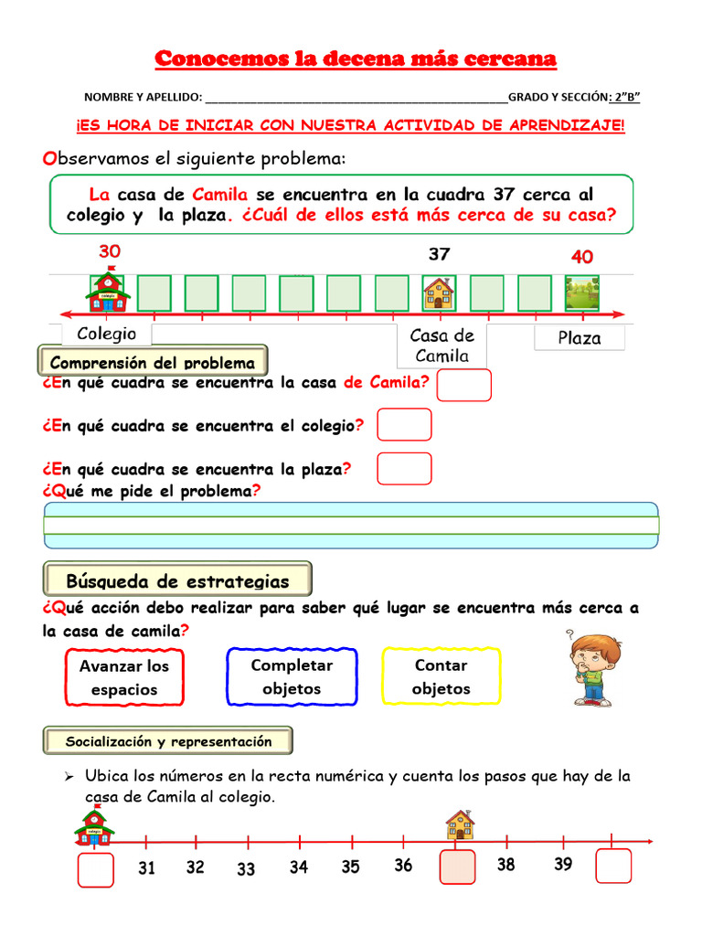FICHA DE MATEMÁTICA-Conocemos La Decena Más cercana.2DO | PDF
