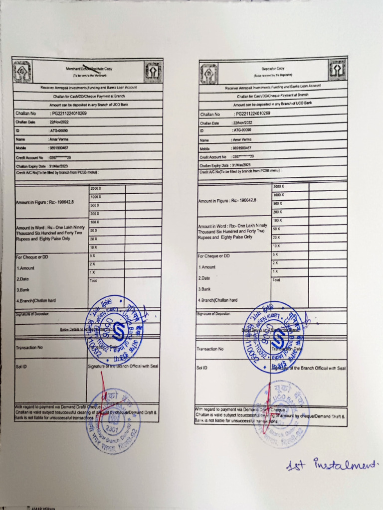 Challans and Statements | PDF | Banks | Cheque