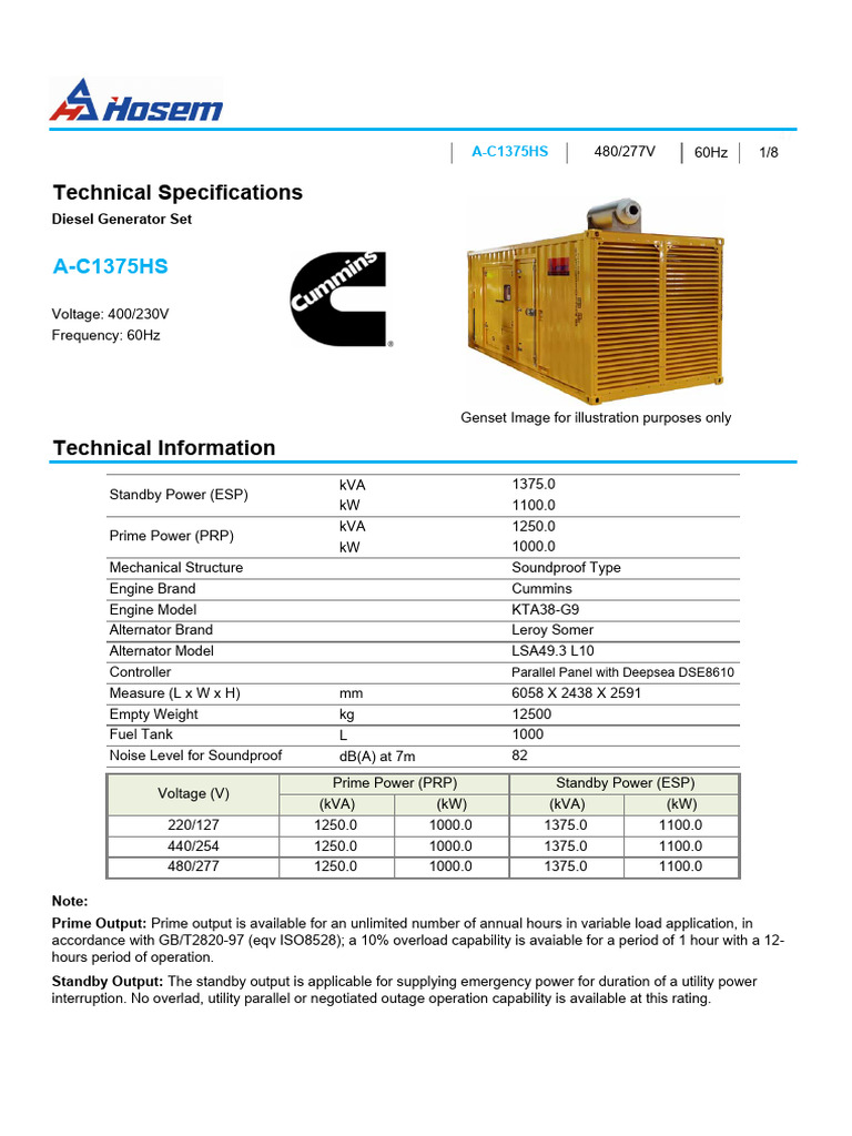 Datasheet of a-C1375HS | PDF | Diesel Engine | Engines