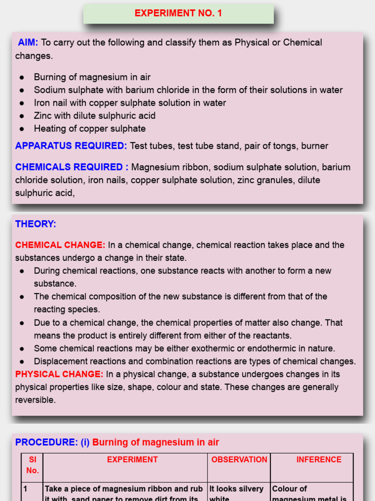 Experiment1 250416 173754 | PDF | Magnesium | Chemical Reactions