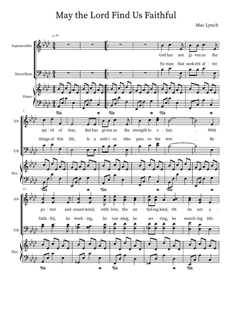 May the Lord Find Us Faithful Sheet | PDF | Vocal Music | Choral Music
