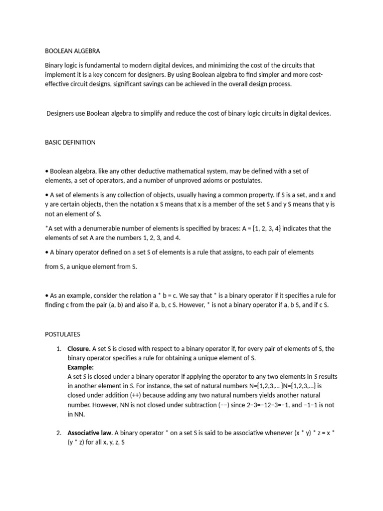 Two Valued Boolean Algebra | PDF | Boolean Algebra | Teaching Mathematics