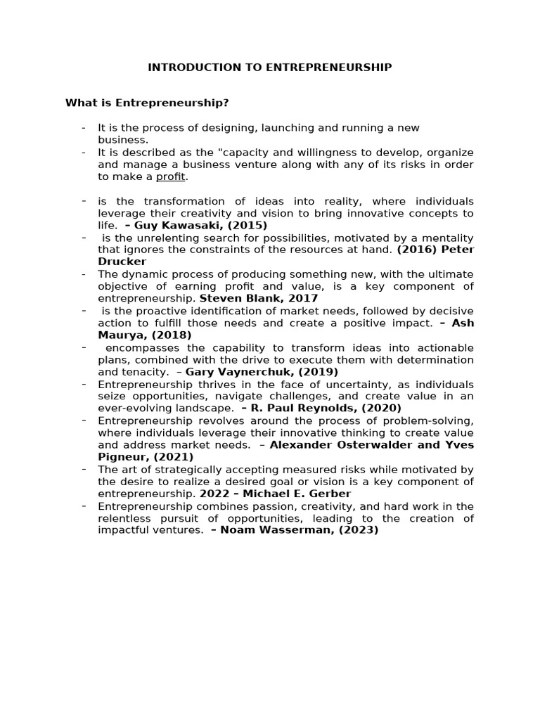 Understanding Entrepreneurship Essentials | PDF | Entrepreneurship ...