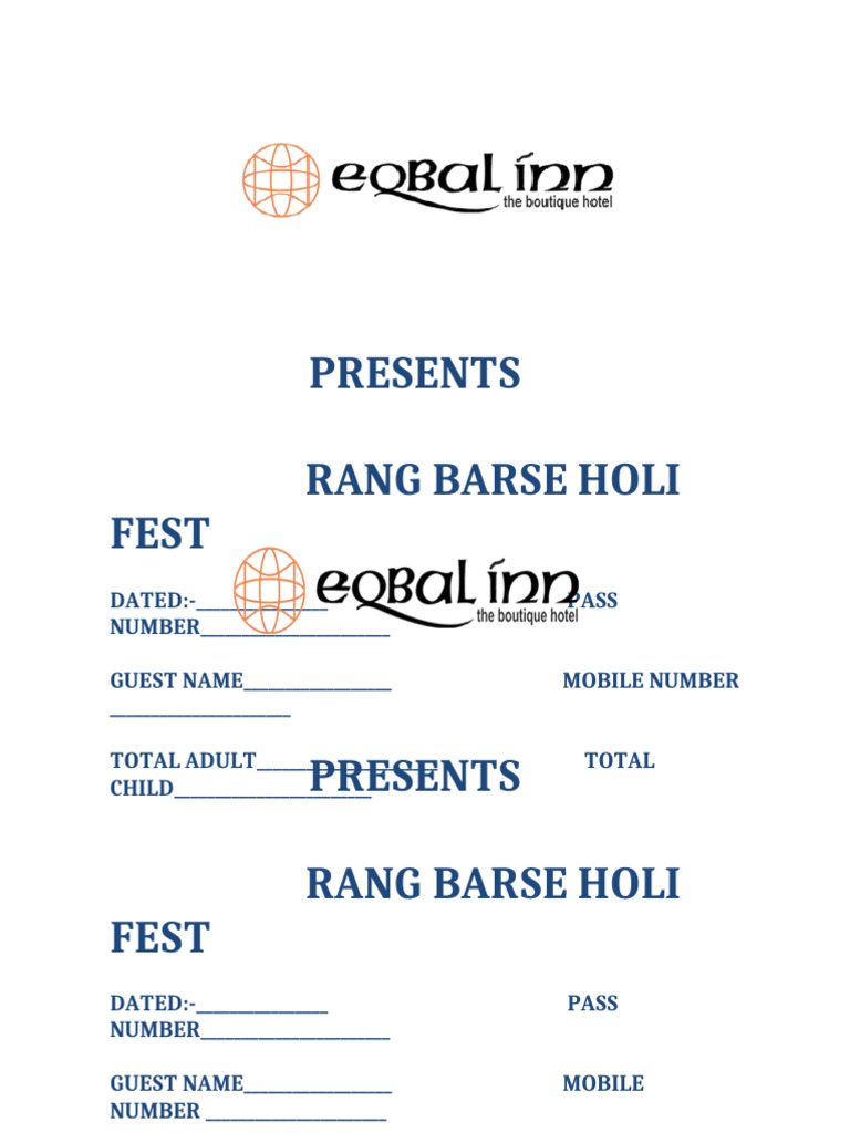 Holi Passes | PDF