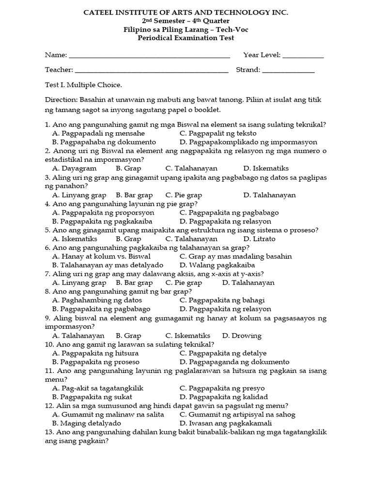 FPL - Tech-Voc - 2nd Sem - Q4 - P. E | PDF